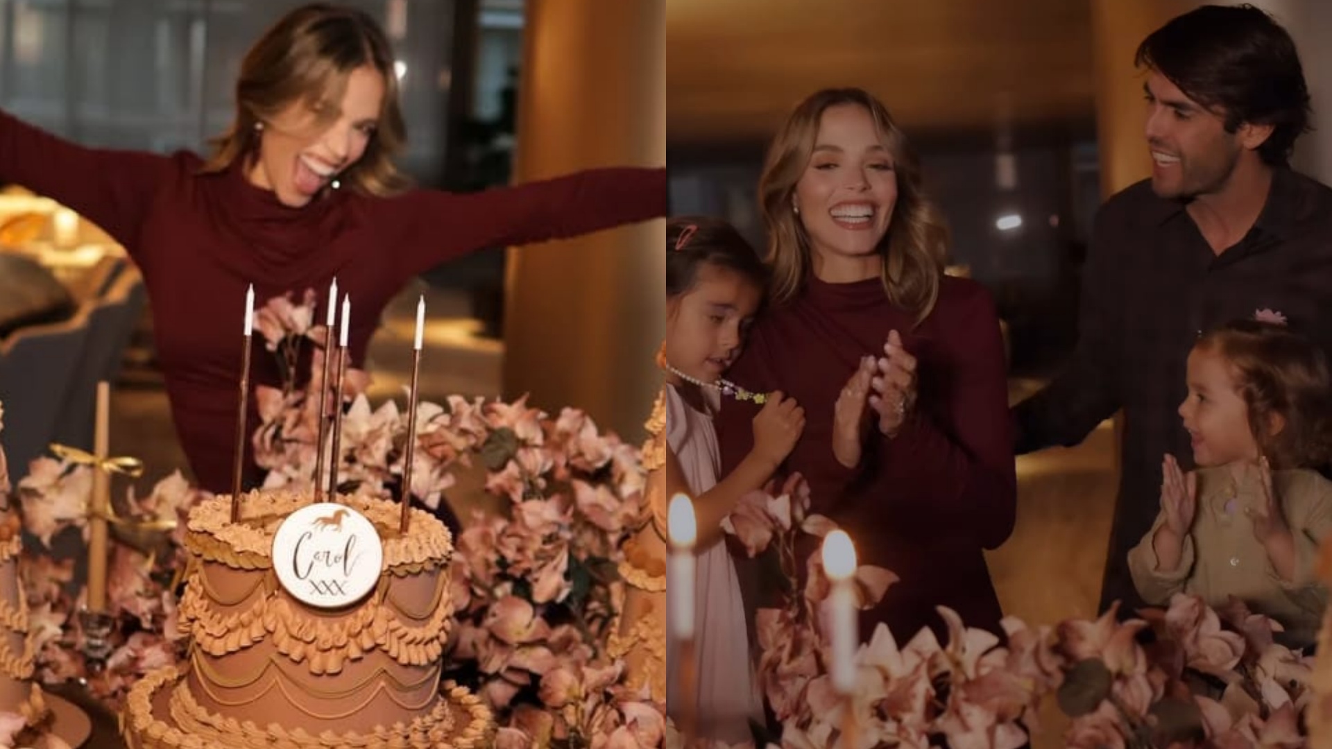 Mulher de Kaká comemora aniversário de 30 anos com festa em família