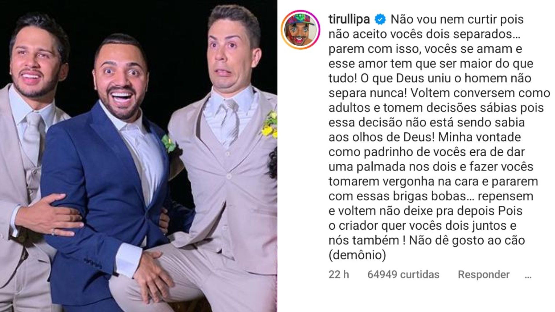 Após término de Carlinhos Maia e Lucas Guimarães, Tirullipa dá bronca ...