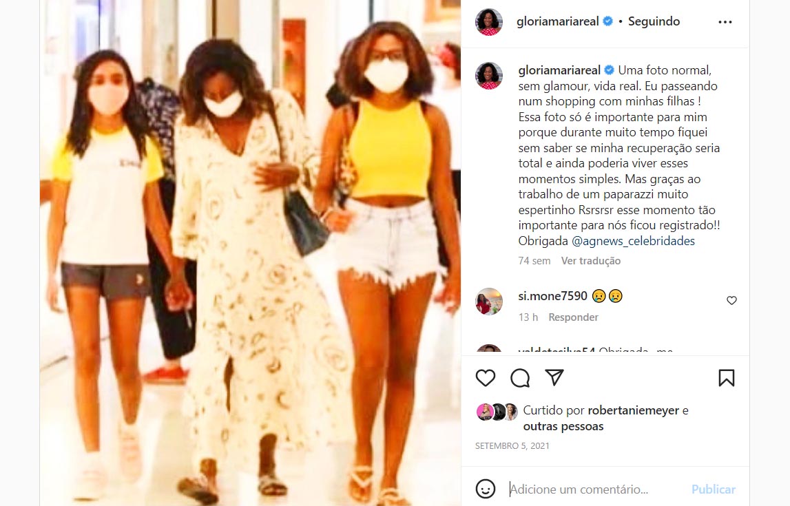 Gloria Maria registrou o crescimento das filhas nas redes sociais ...