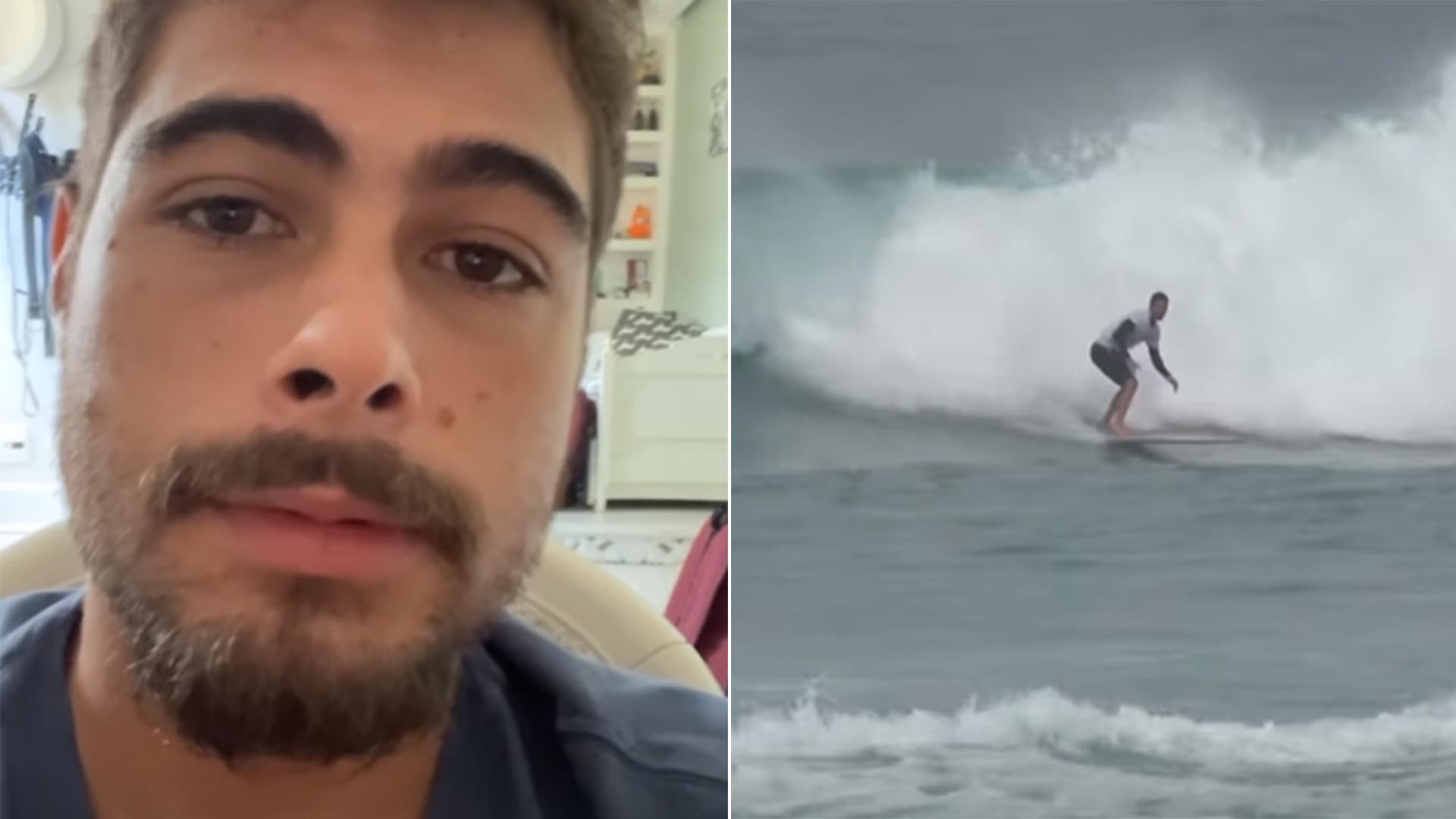 Rafael Vitti sofre acidente ao surfar no mar e exibe o machucado ...
