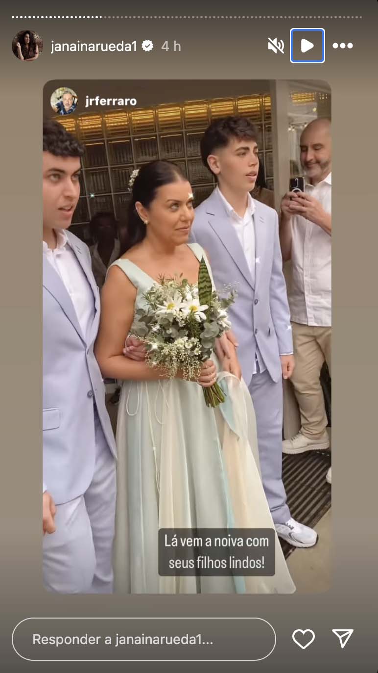 Chef Janaína Torres dispensa o vestido de noiva branco em seu casamento ...