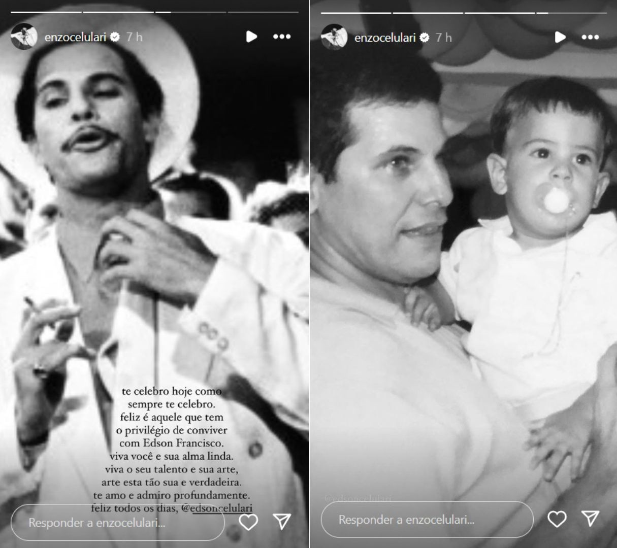 Enzo Celulari resgata fotos raras em homenagem ao pai, Edson Celulari ...