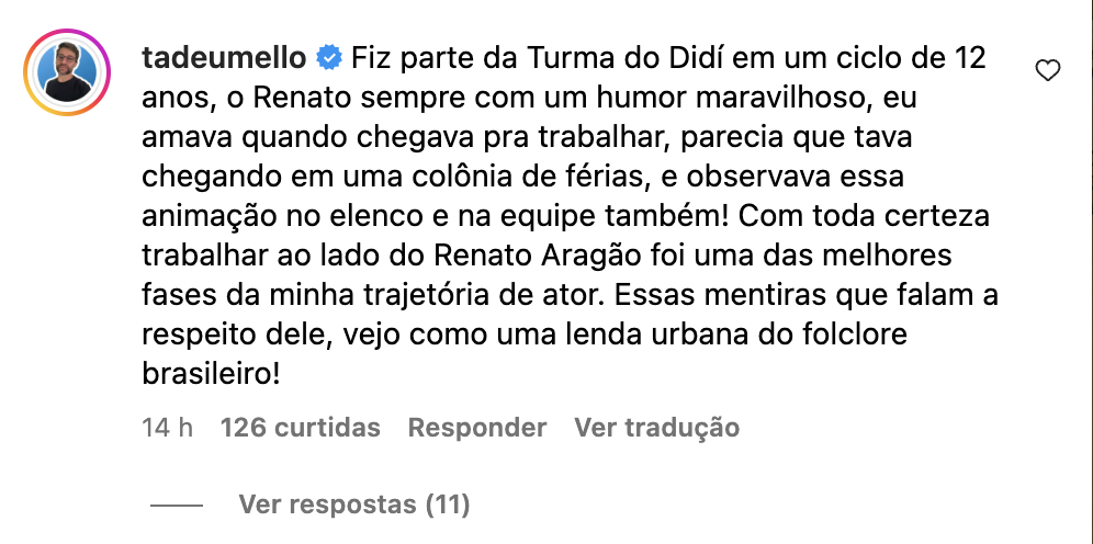 Ator revela a verdade sobre como era trabalhar com Renato Aragão ...