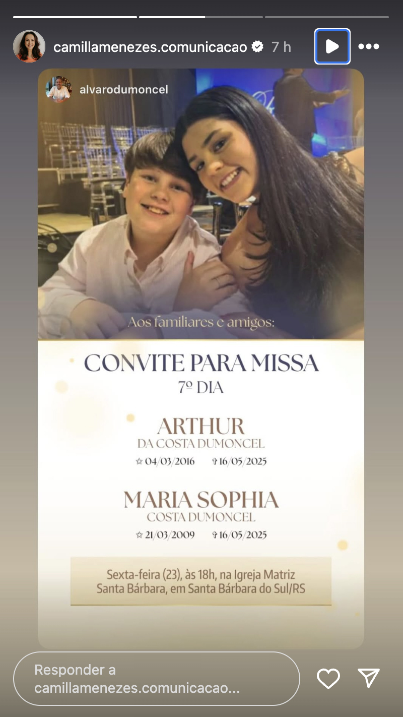 Filha de Mano Menezes fala sobre as mortes dos enteados de 16 e 9 anos ...