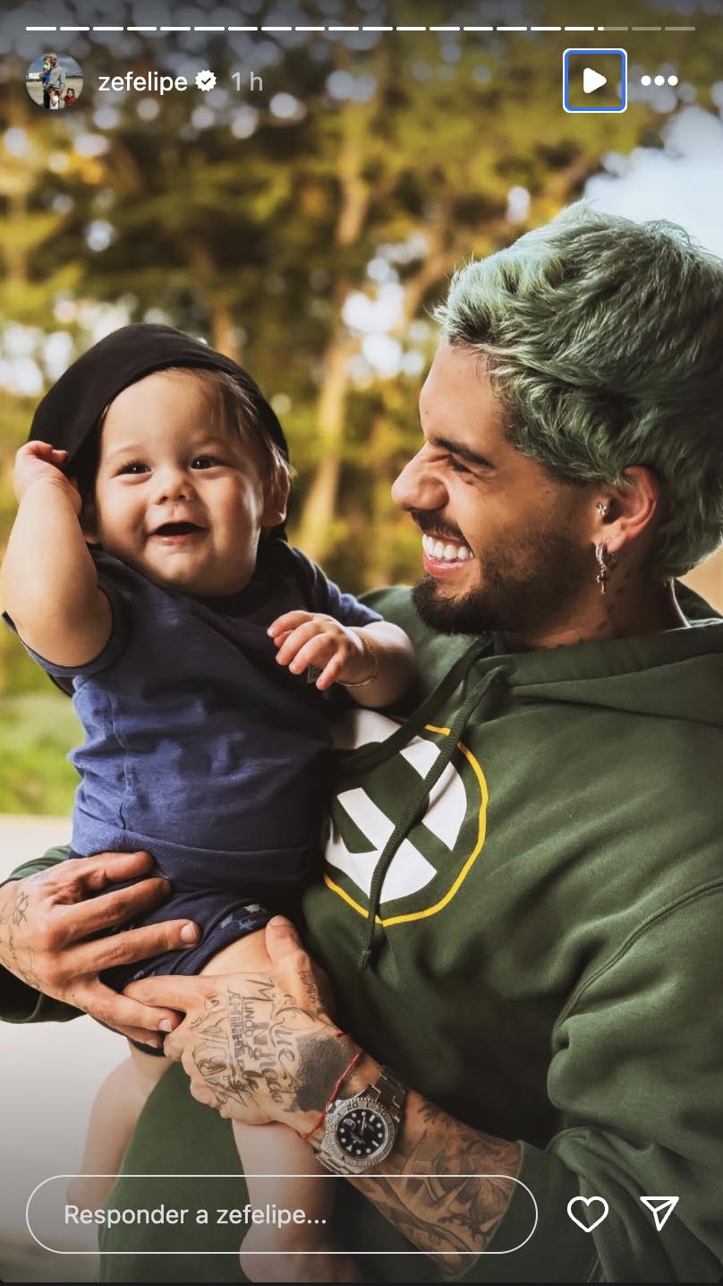 Zé Felipe exibe fotos inéditas com o filho caçula, José Leonardo ...