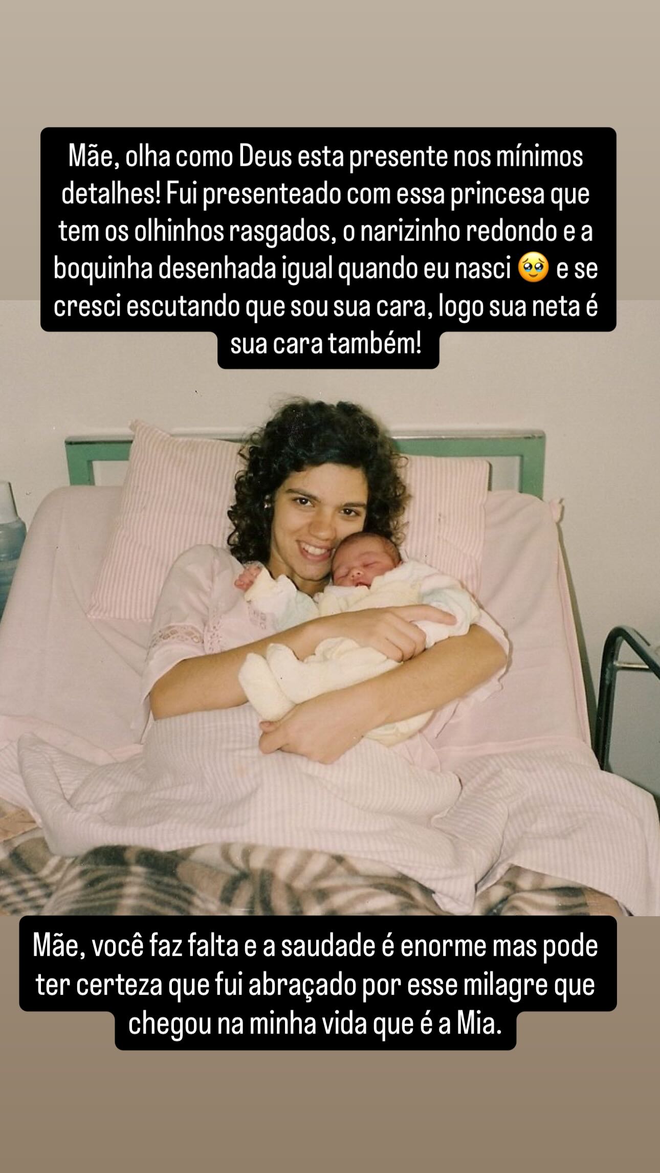 Lucas Bley se emociona ao homenagear a mãe após chegada da filha: "Sua ...