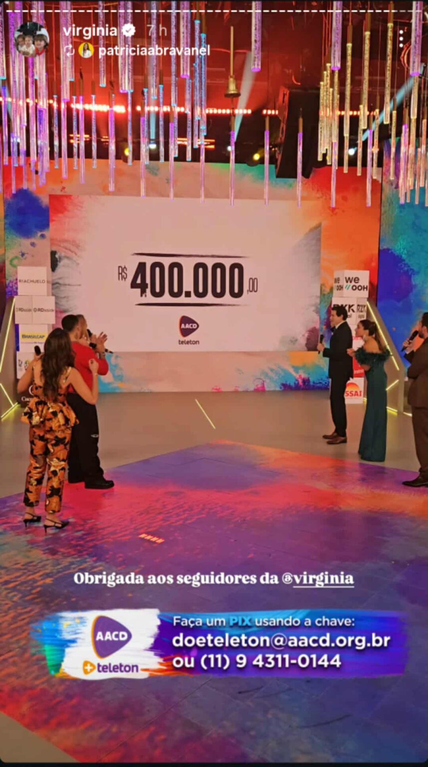 Saiba quanto Virginia conseguiu arrecadar com seus seguidores para o ...