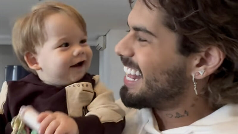 Zé Felipe reencontra os filhos após as crianças passarem uma semana na ...