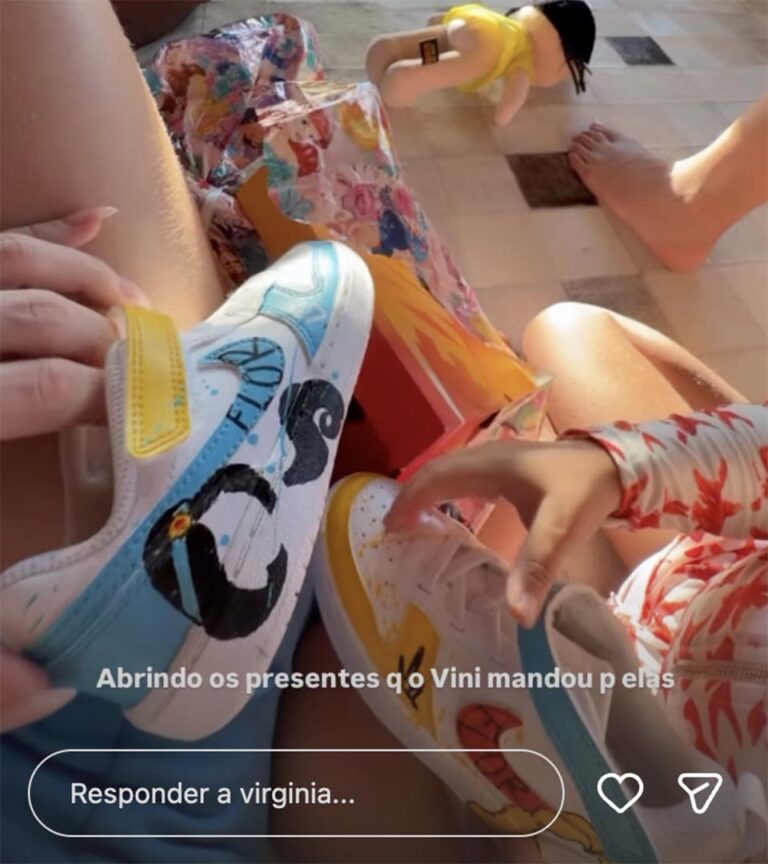 Vini Jr dá presentes exclusivos para os 3 filhos de Virginia e ...